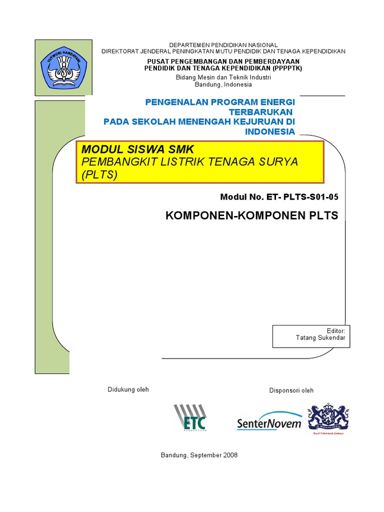 Modul Siswa SMK: Pembangkit Listrik Tenaga Surya (PLTS) | PDF