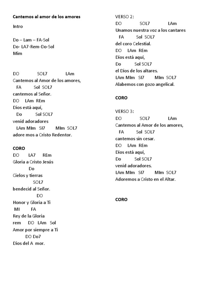 Cantemos Al Amor de Los Amores | PDF