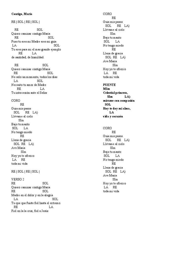 Contigo Maria Comunion | PDF | María, madre de Jesús