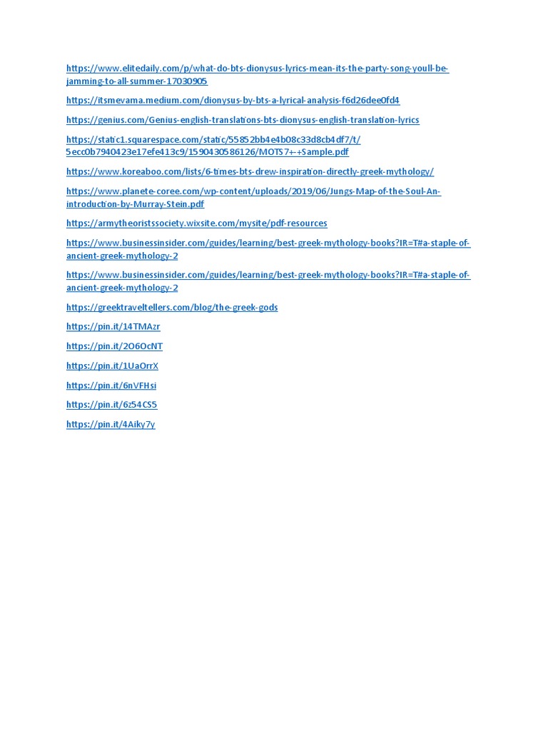 BTS's Dionysus: Myth and Meaning | PDF