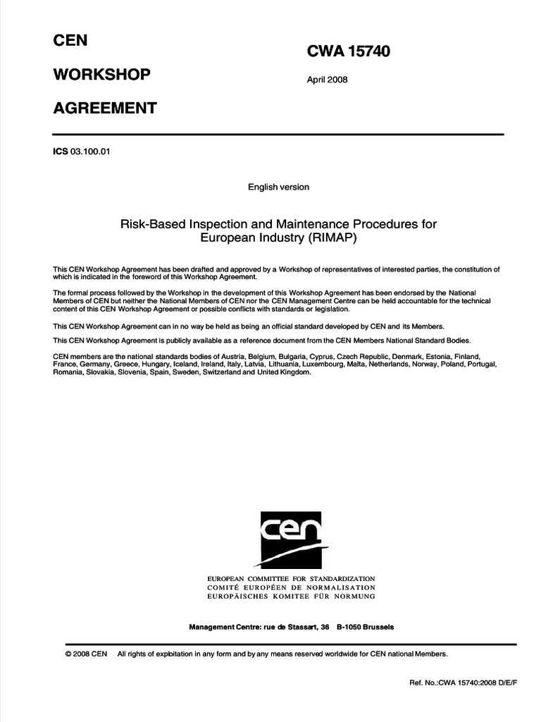 Rimap Cwa 15740 | PDF | Reliability Engineering | Nondestructive Testing