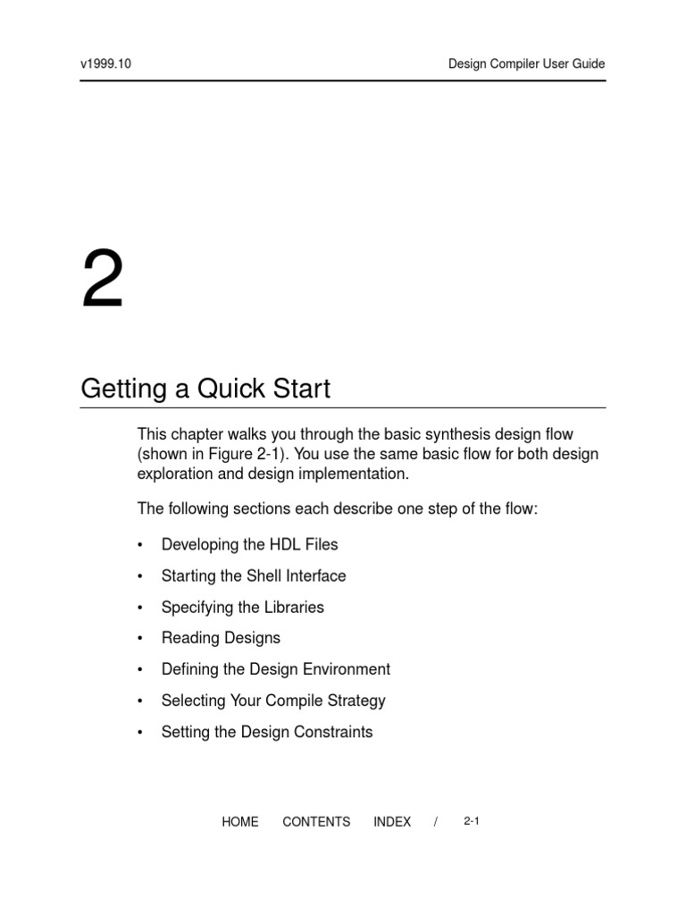 Getting A Quick Start: v1999.10 Design Compiler User Guide | Download ...
