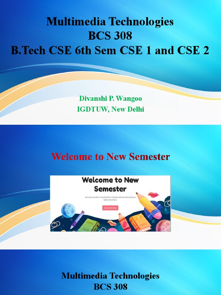 Mt Unit 1 Part1 Pdf Multimedia Video 