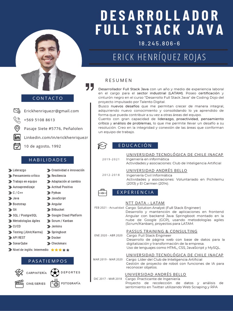 Erick Henriquez CV | PDF | Software | Ciencias de la Computación