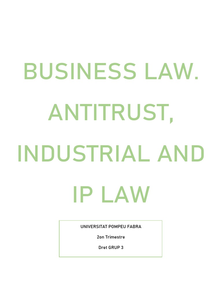 Business Law | PDF | Intellectual Property | Patent