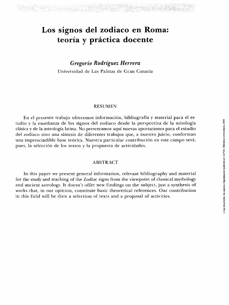 Los Signos Del Zodiaco en Roma | PDF | Zodíaco | Constelación