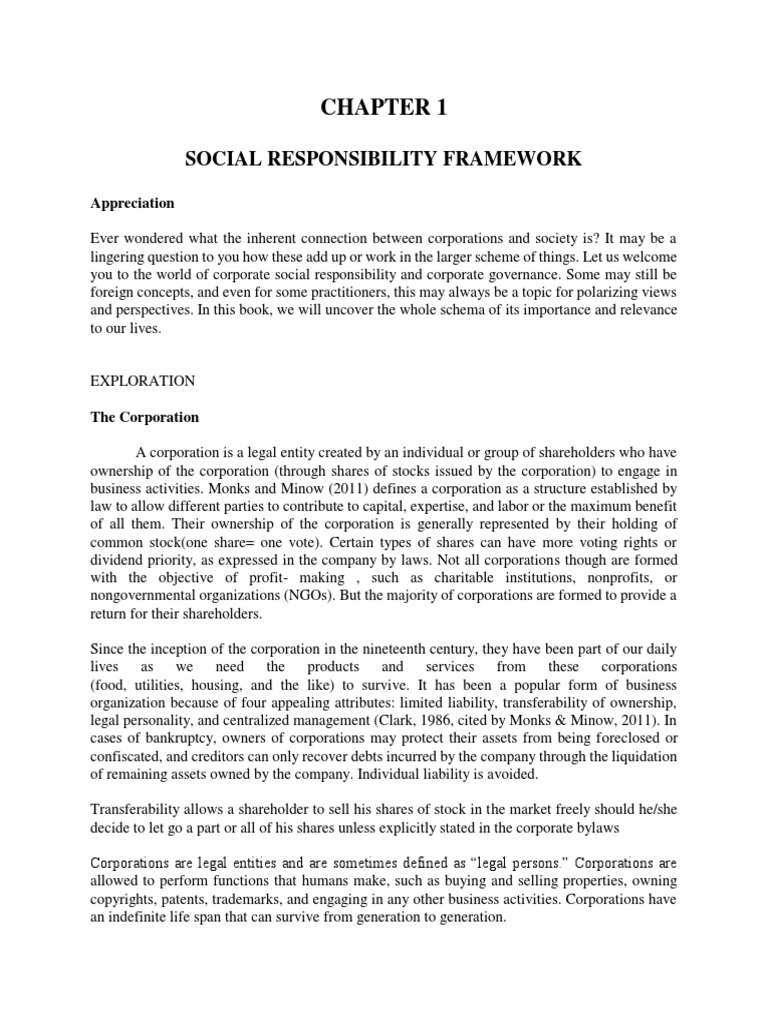Social Responsibility Framework: Appreciation | PDF | Corporate Social ...