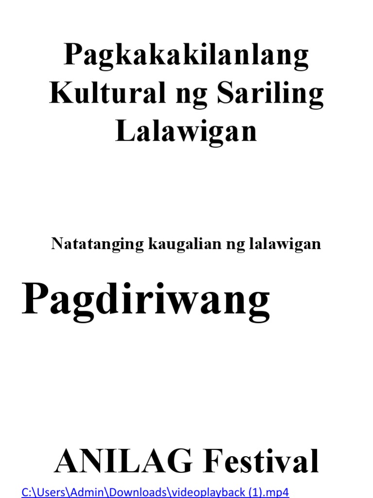 Pagkakakilanlang Kultural NG Sariling Lalawigan | PDF