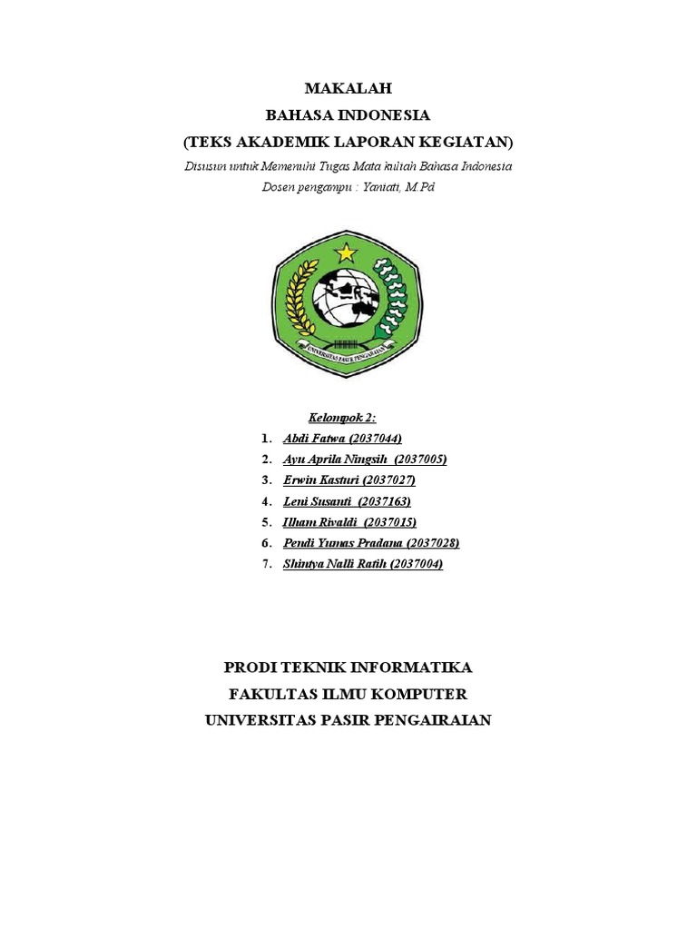 Makalah Teks Akademik Laporan Kegiatan | PDF
