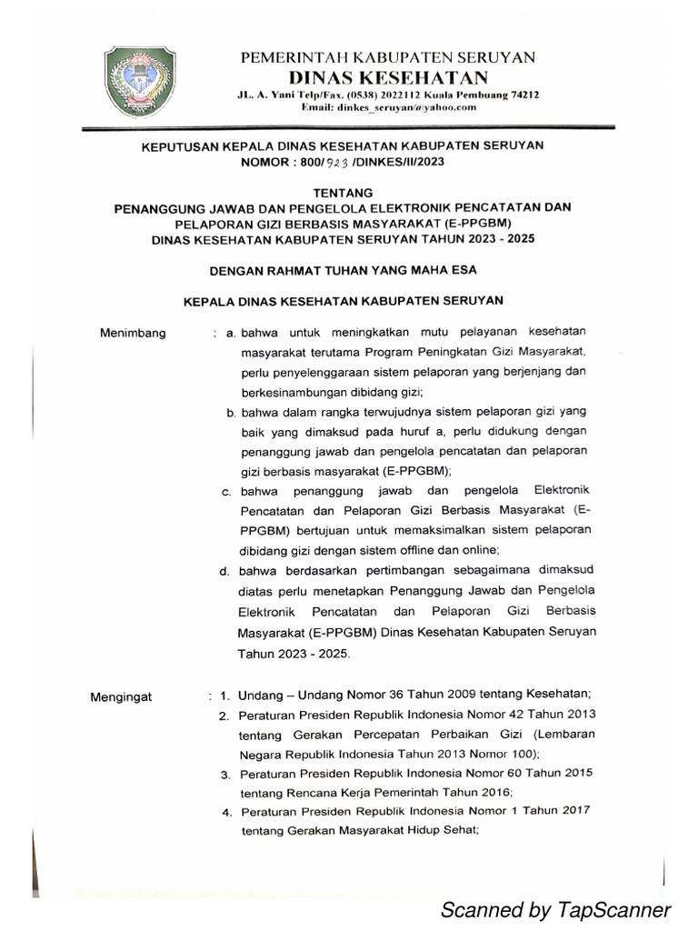 SK Eppgbm Kab Seruyan | PDF