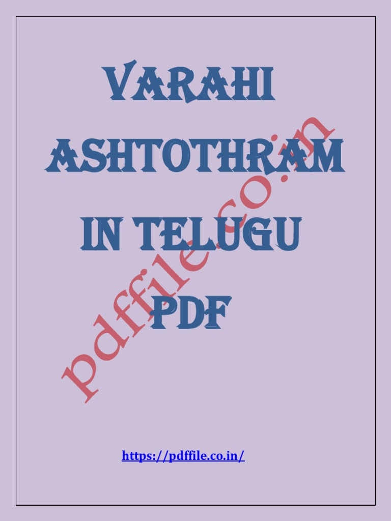 Pdffile Co - In-Varahi-Ashtothram | PDF