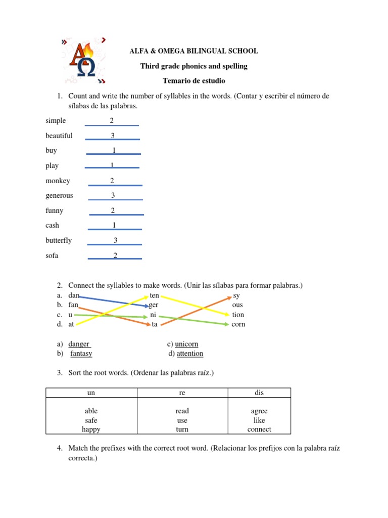 Third Grade Spelling and Phonics | PDF | Estudios de idiomas extranjeros