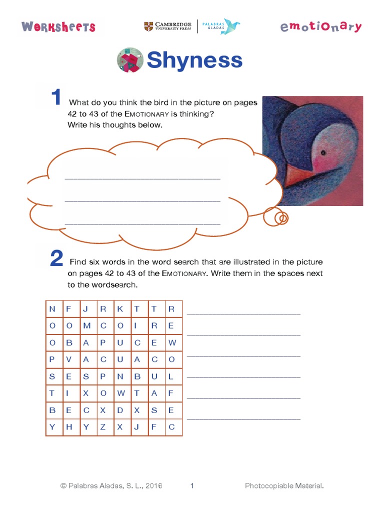 Worksheet Shyness | PDF | Anger | Shyness