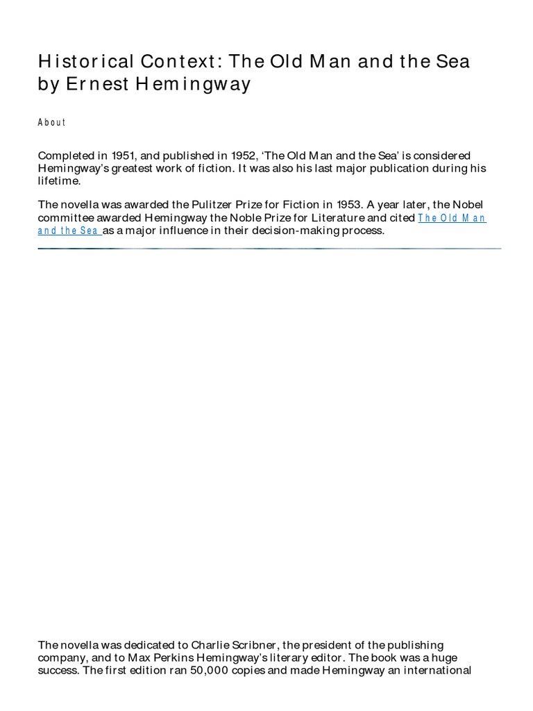 The Old Man and The Sea by Ernest Hemingway | PDF