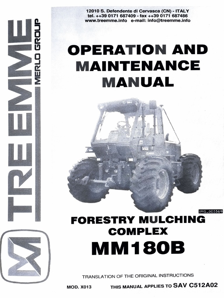 ! Sav C512a02 Merlo TREEMME Mm180b-V02 Operation and Maintenance Manual ...