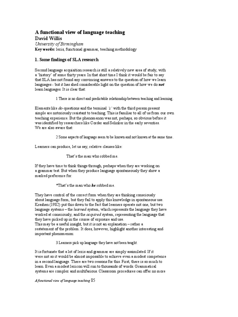Functional Language Teaching Insights | PDF | Second Language Acquisition | Learning