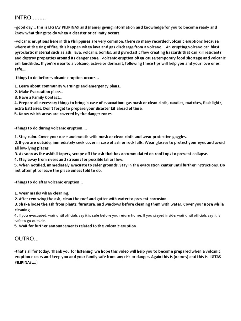 Volcano Safety Tips | PDF | Volcanic Ash | Volcano