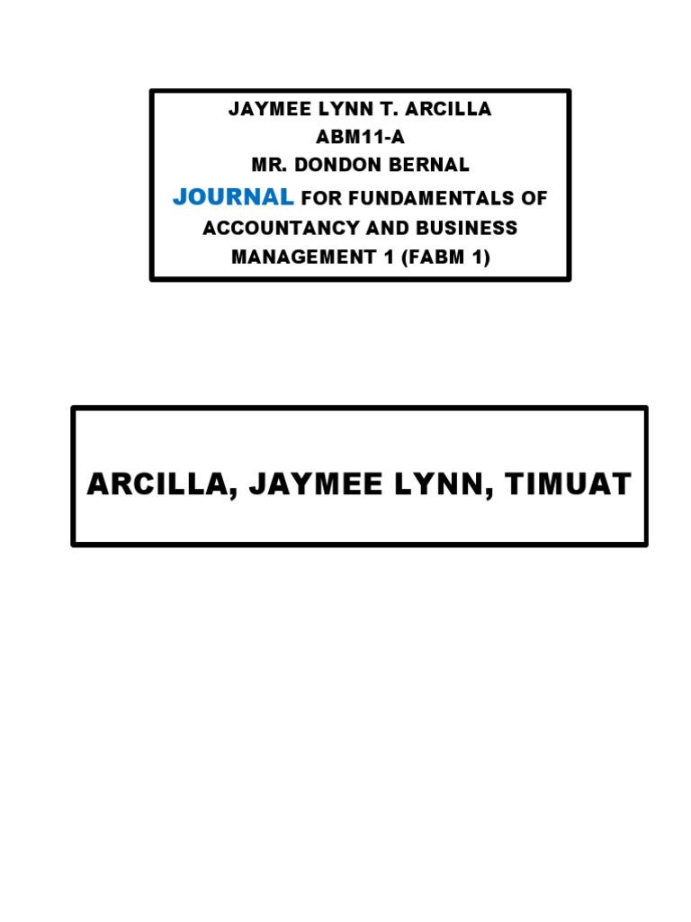 Arcilla, Jaymee Lynn, Timuat: Journal | PDF