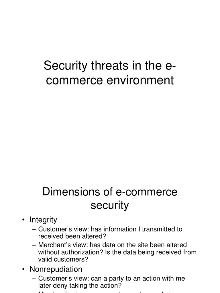 Security Threats in The E-Commerce Environment | PDF | Public Key ...