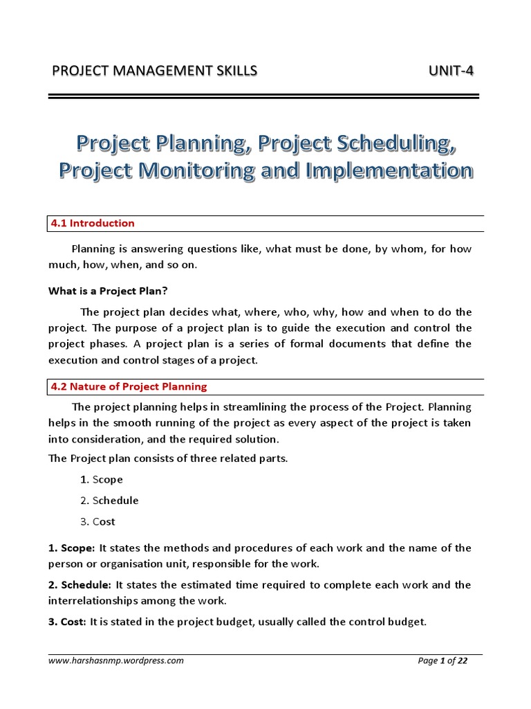 Project Management Skills Unit-4 | PDF | Project Management | Evaluation