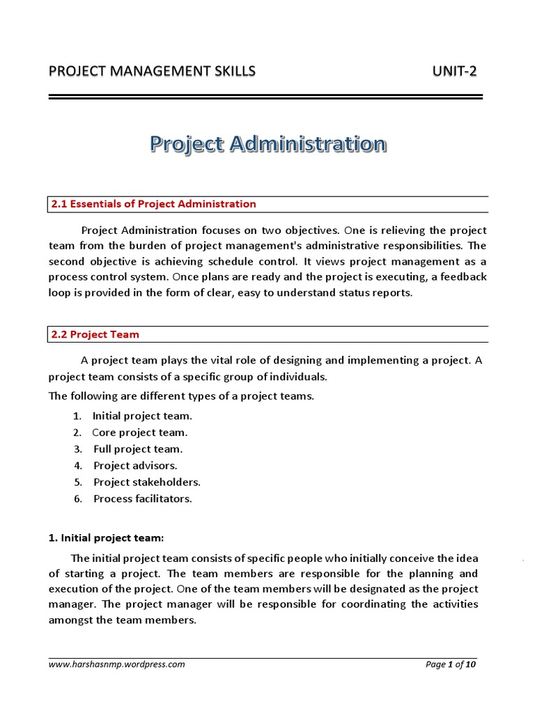 Project Management Skills Unit-2 | PDF | Project Management | Communication
