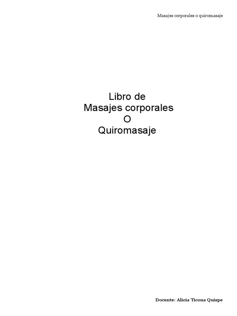 Libro de Masajes Corporales O Quiromasaje | PDF | Masaje | Mano