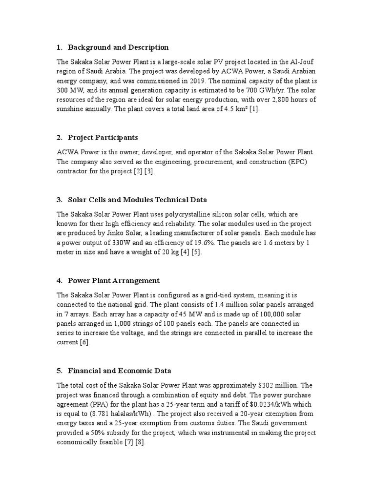 The Sakaka Solar Power Plant | PDF | Solar Power | Photovoltaics