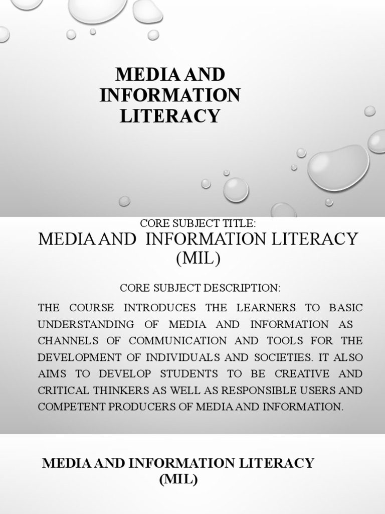 Media Information Technology Literacy | PDF | Communication | Media ...
