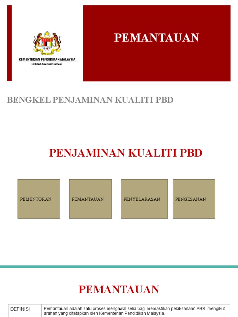 Pemantauan: Bengkel Penjaminan Kualiti PBD | PDF