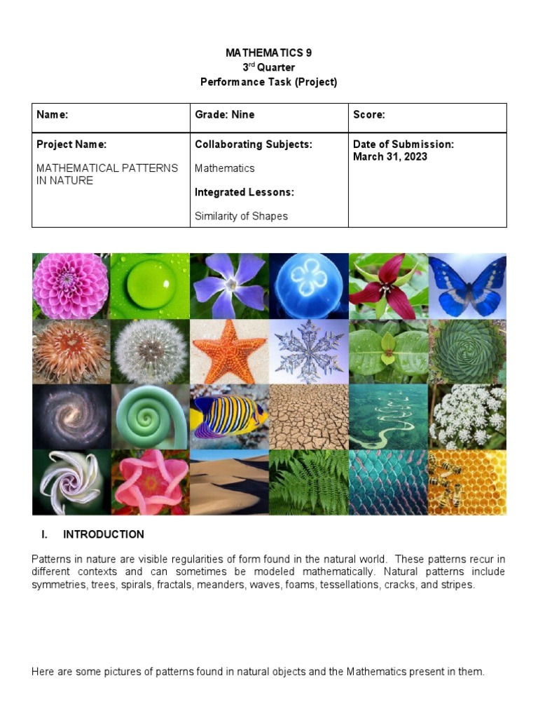3RD Quarter Performance Task | PDF | Pattern | Fractal