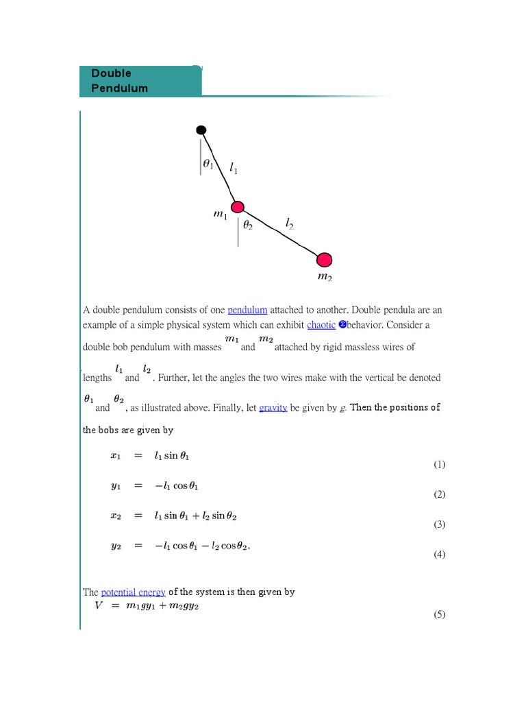 Double Pendulum | PDF | Hamiltonian Mechanics | Differential Equations