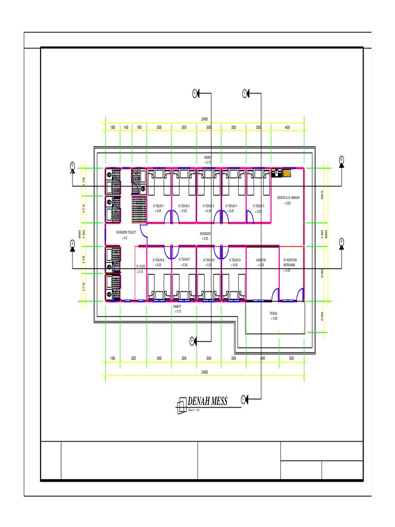 Denah Mess: SKALA 1: 100 | PDF