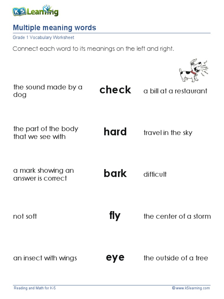 Grade 1 Multiple Meaning Words 1 | PDF