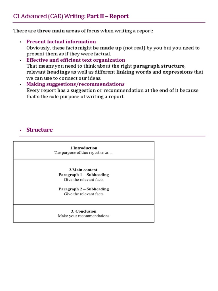 CAE Report Writing Guide | PDF | Linguistics | Human Communication