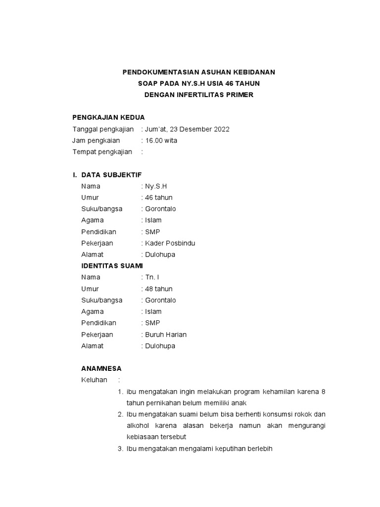 Penanganan Infertilitas Primer Ny.S.H | PDF