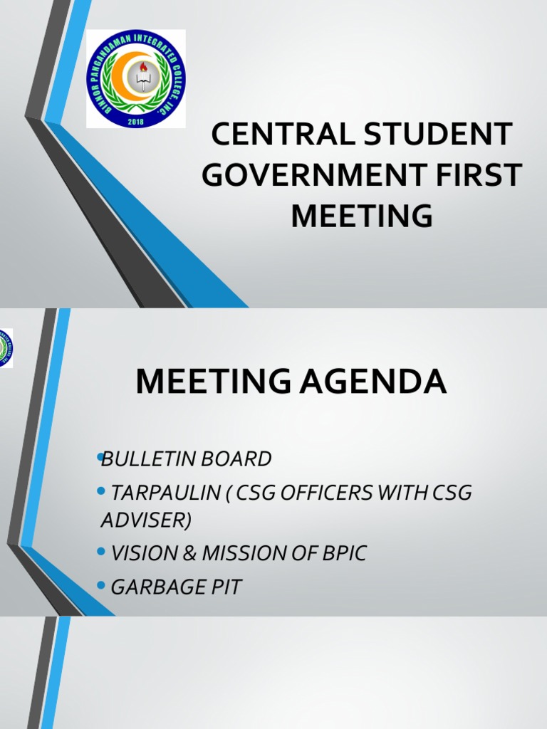 CSG First Meeting Agenda | PDF