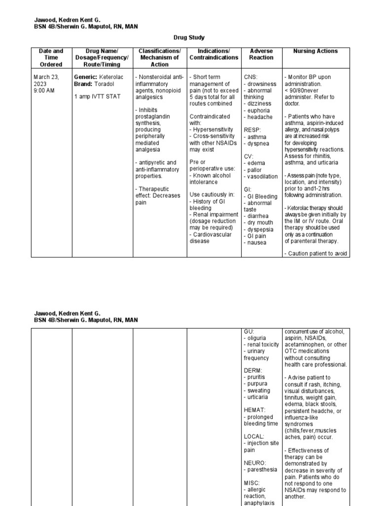 Kedren Drug Study | PDF | Hypoglycemia | Diabetes