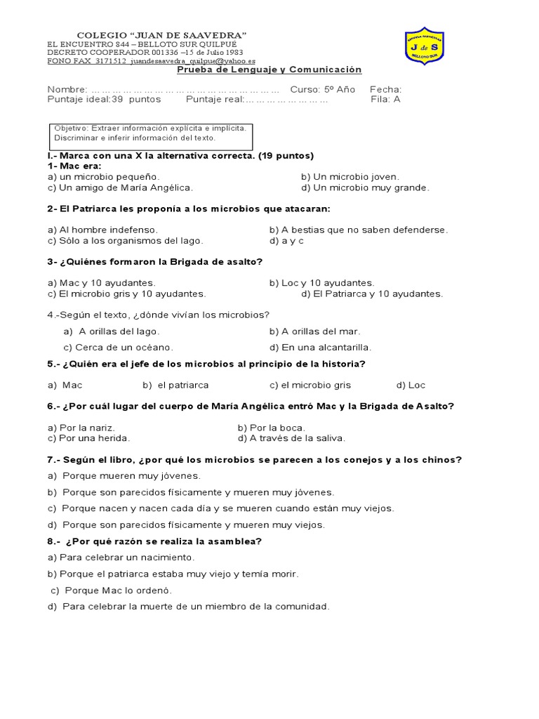 Prueba De Mac El Microbio Desconocido Pdf