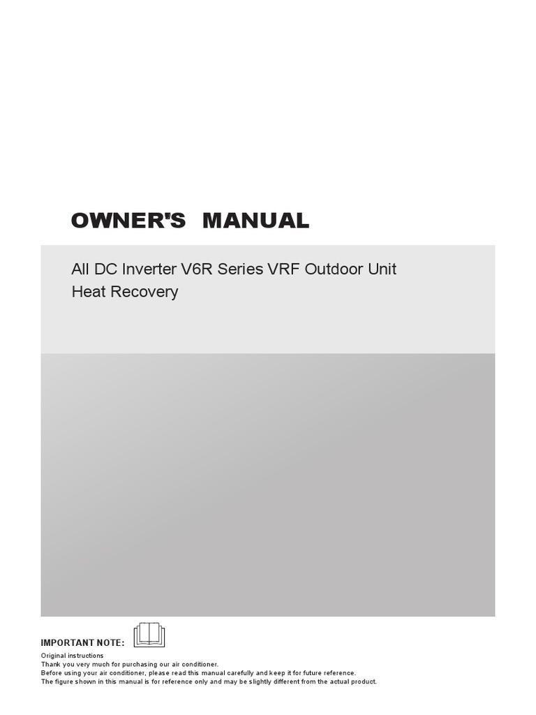 Midea V6R Heat Recovery VRF Owner Manual | PDF | Air Conditioning