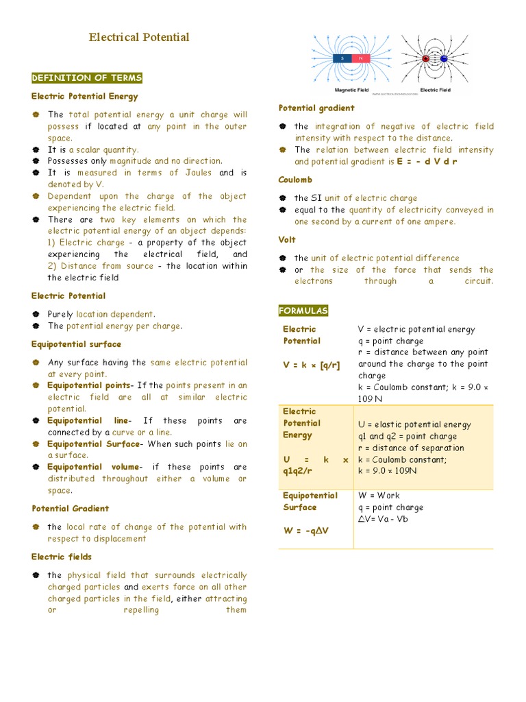 Electrical Potential | PDF | Electric Field | Potential Energy