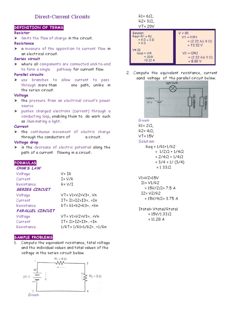 Direct-Current Circuits: Resistor Resistance | PDF | Magnetic Field | Capacitor