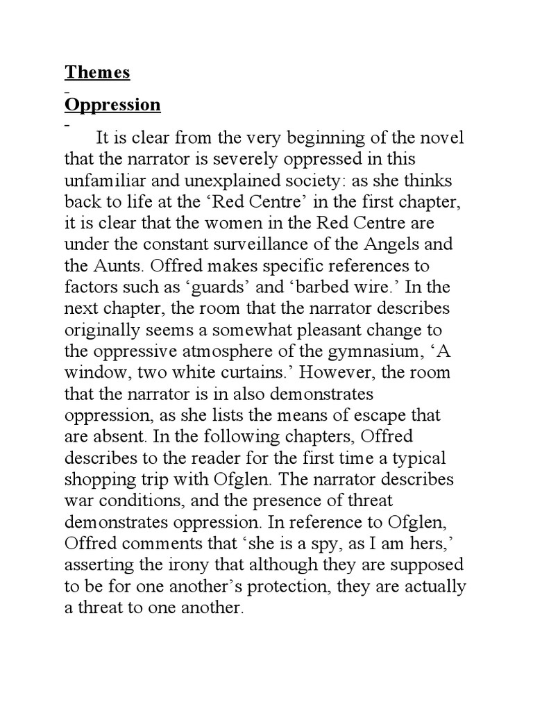 The Handmaid's Tale Themes | PDF | General Fiction