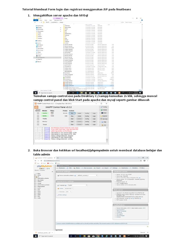 Tutorial Membuat Form Login Dan Registrasi Menggunakan JSP Pada Neatbeans | PDF | Karier ...