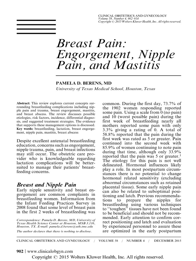 Niple Pain | PDF | Breastfeeding | Nipple