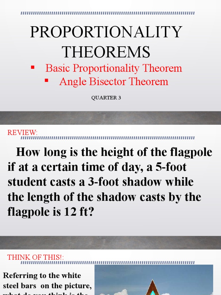 Q3 Week5 Proportionality Theorem | PDF | Triangle | Euclidean Plane ...