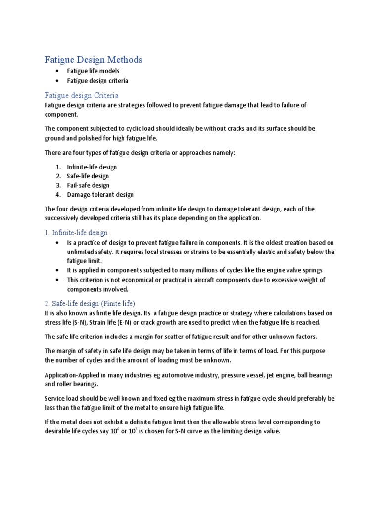 Fatigue Design Methods | PDF | Fatigue (Material) | Fracture