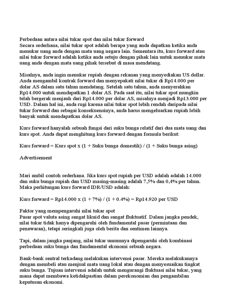 Hubungan Kurs Valas DG Inflasi Tingkat Bunga | PDF