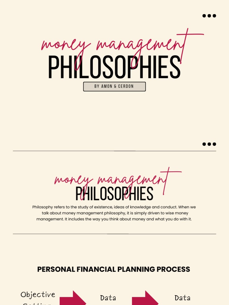 Money Management: Philosophies | PDF | Credit Card | Credit