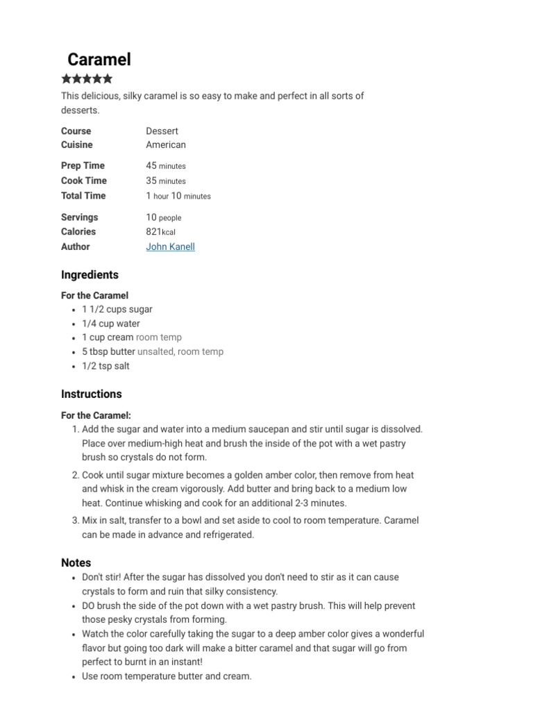 Caramel - Preppy Kitchen | PDF