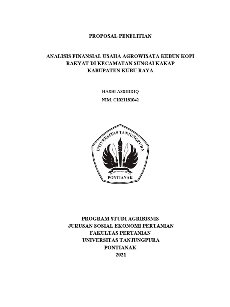 Proposal Penelitian Analisis Finansial Usaha Agrowisata Kebun Kopi Rakyat Di Kecamatan Sungai ...